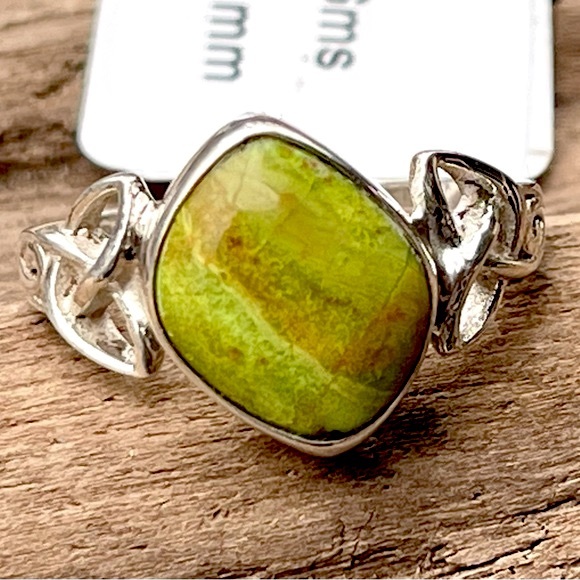Jewelry | Extremely Rare Genuine Gaspeite Celtic Ring Sz 75 | Poshmark